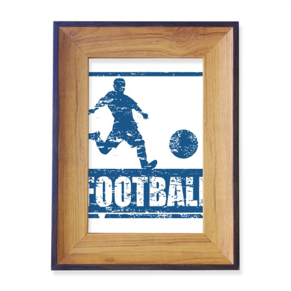 Blue Football Player Kick Football Photo Frame Exhibition Display Art ...