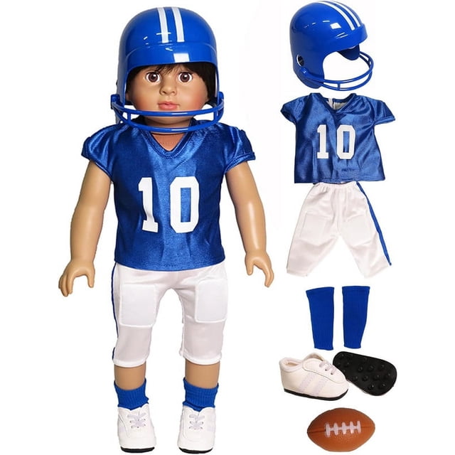 Blue Football Uniform 6pc for 18-Inch Dolls - Walmart Business Supplies