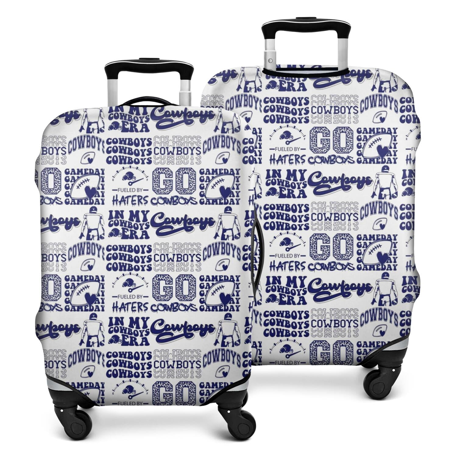 Blue Football Words Pattern Luggage Cover Fashion Suitcase Cover ...