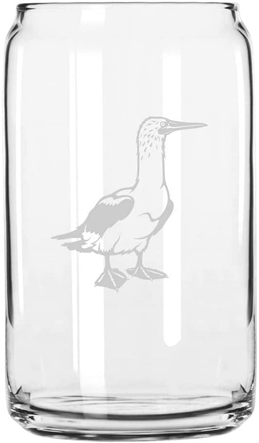 Blue Footed Booby Body Zoo Animal Themed Etched 16oz Libbey Can Glass ...