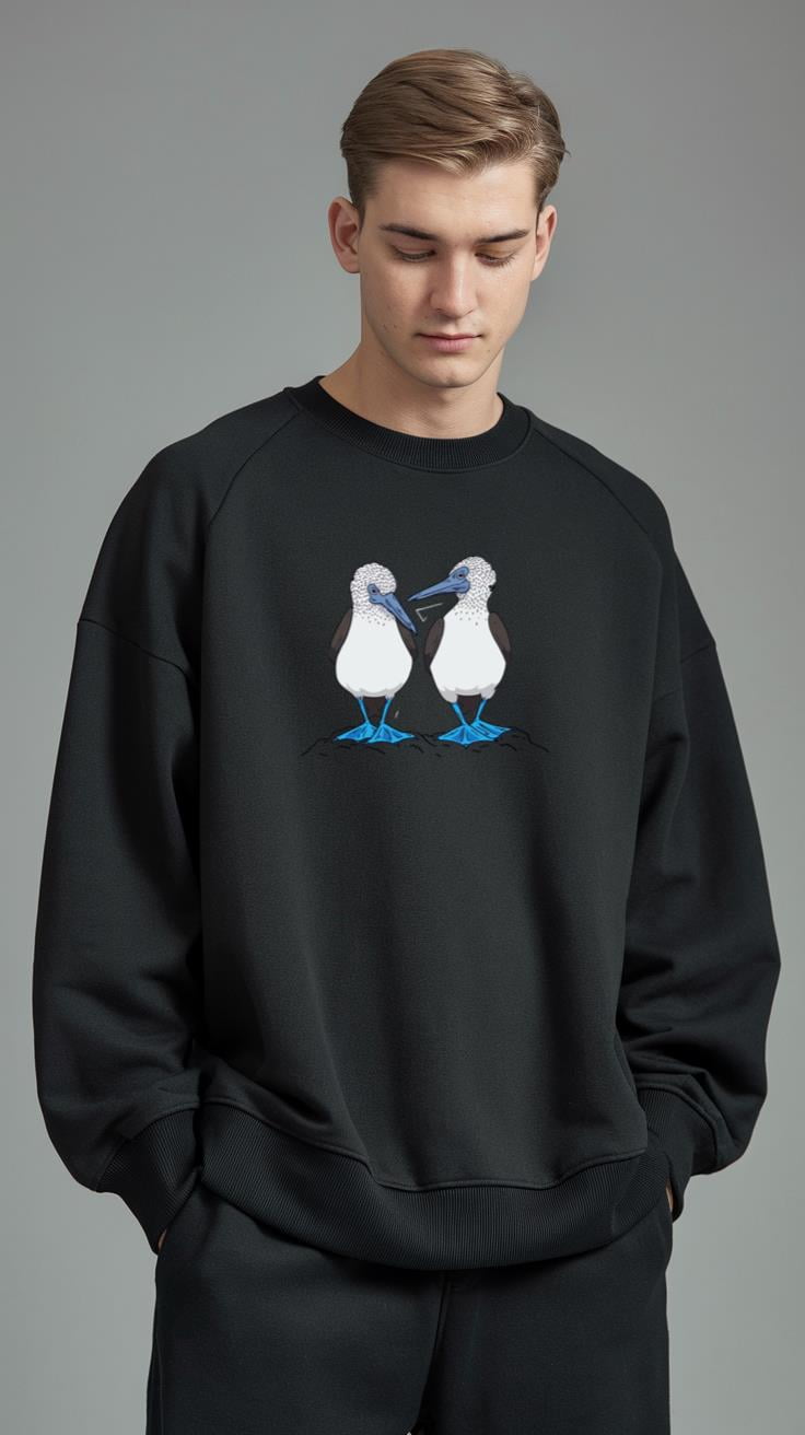 Blue Footed Booby Dancing Seabird Funny Sweatshirt Nature Animal, for men & women, up to size ...