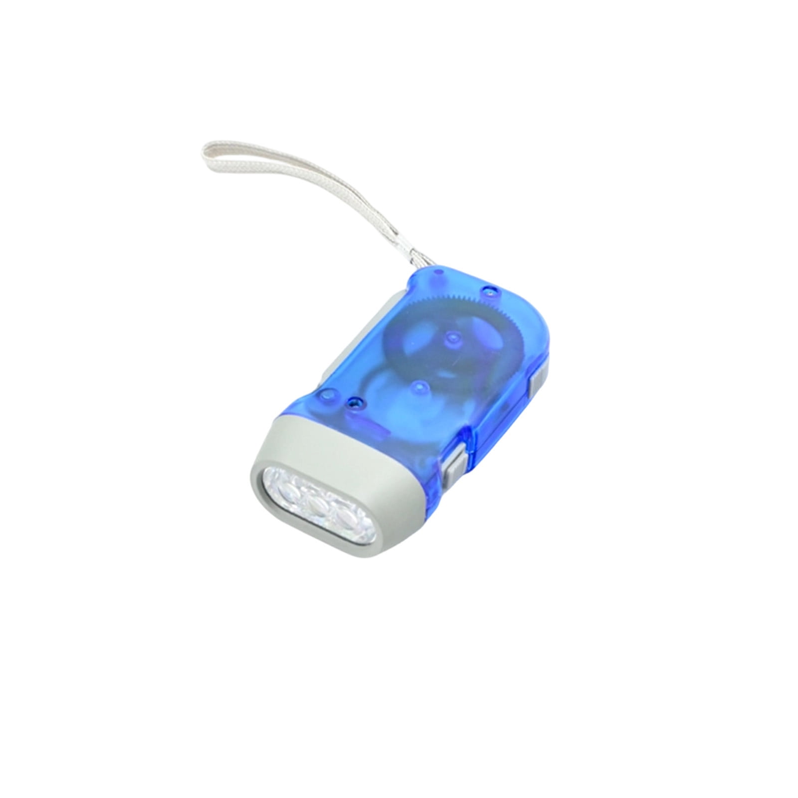 Blue Manual Crank Powered Led Flashlight Portable Mini Hand Generator ...