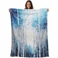 Blue Forest Blanket Soft Cozy Warm Throw Blanket for Couch, Plush Fuzzy ...