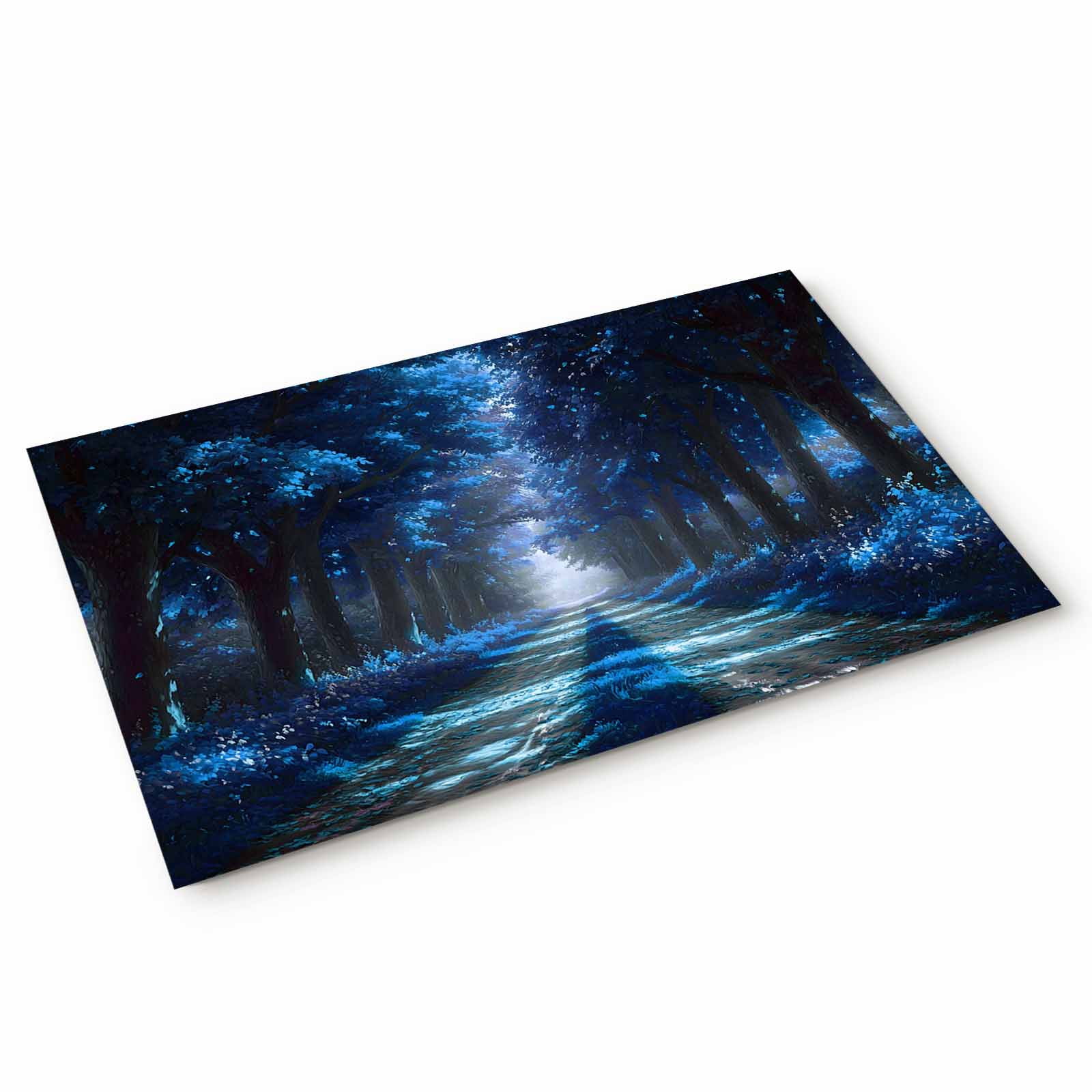 Blue Forest Door Mat Countryside Woods Non Slip Absorbent Entrance Mat ...