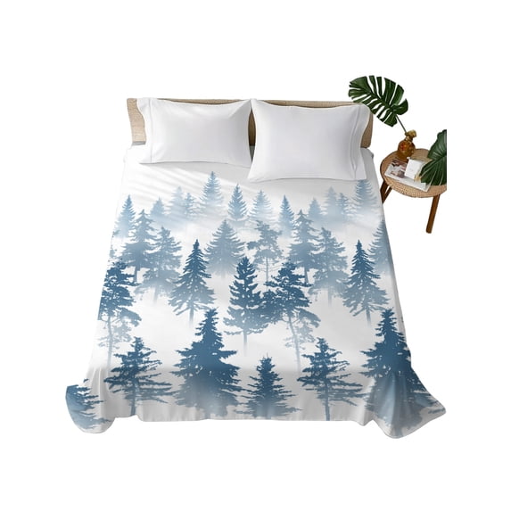 Blue Forest Flat Sheets Only Full Size, Soft Breathable Bed Top Sheets ...