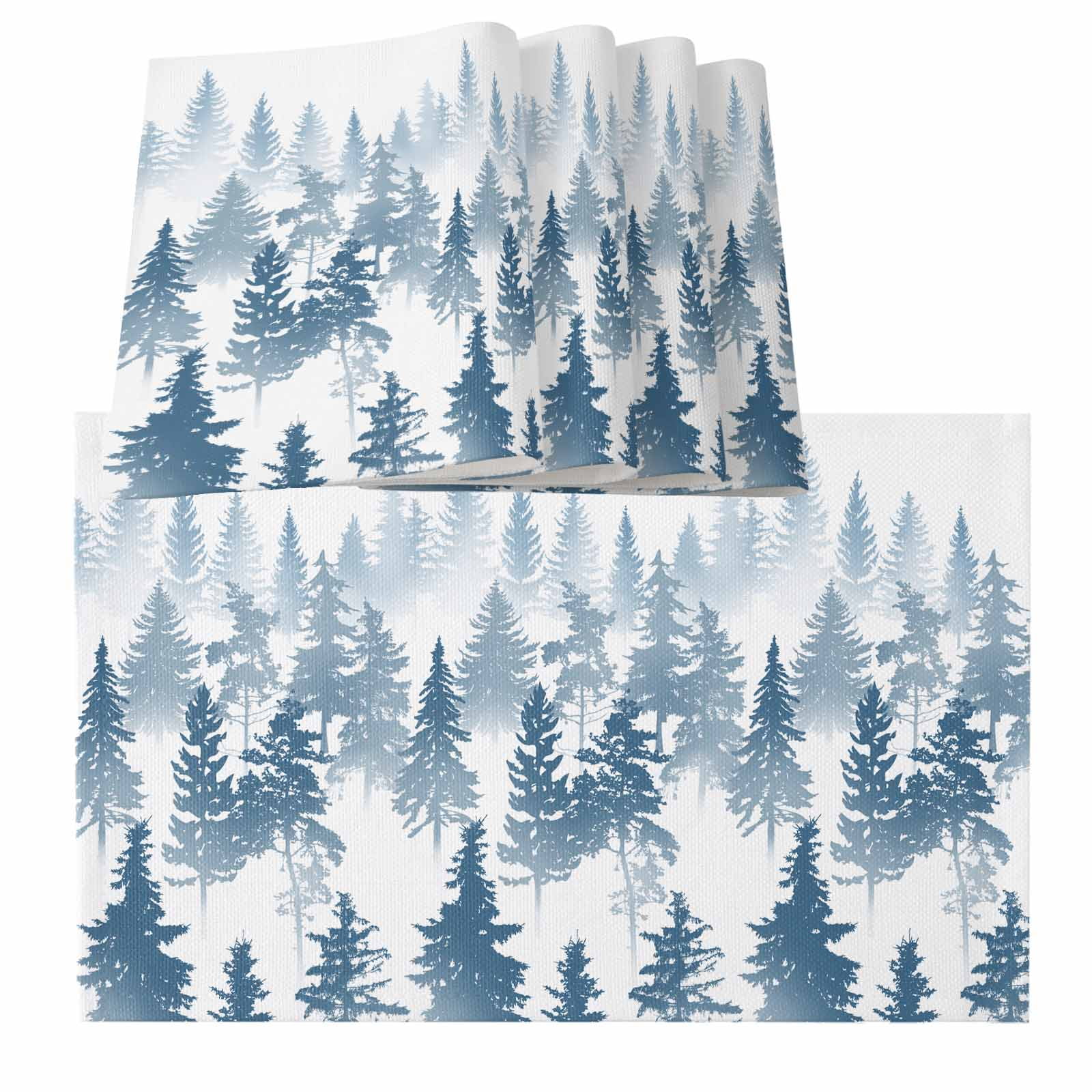 Blue Forest Placemats for Dinning Table Set of 4, Contemporary ...