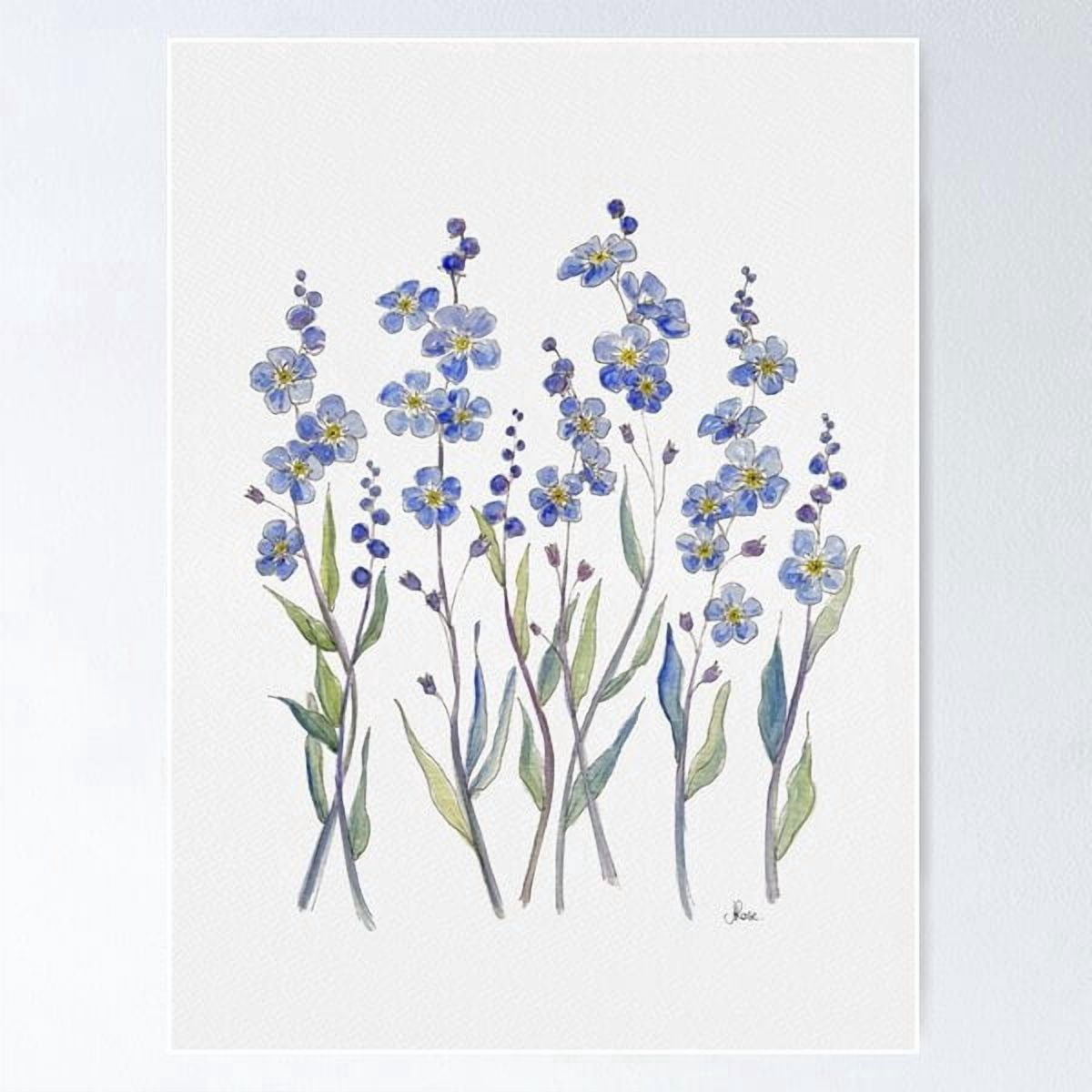Blue Forget Me Not Blooms Poster, Poster Home Decor, Poster Only ...