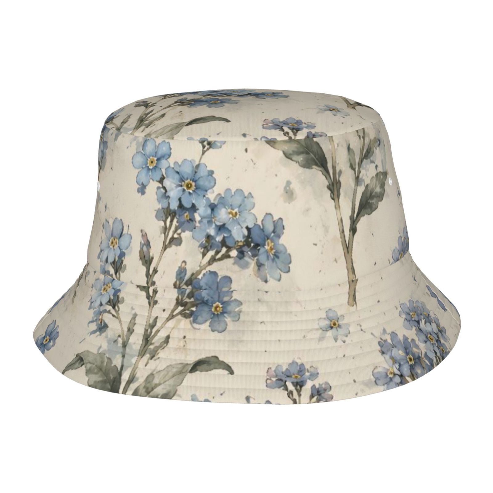 Blue Forget Me Not Floral Fisherman's Hat Casual and Breathable Sun Hat ...