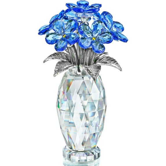 Blue Forget Me Not Flower Figurine,Flower Gifts for Women, Glass Flower ...