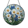 Blue Forget Me Not Glass Suncatcher Panel, Stained Glass Style Floral ...