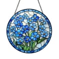 Blue Forget Me Not Stained Glass Suncatcher, Decorative Window Hanging ...