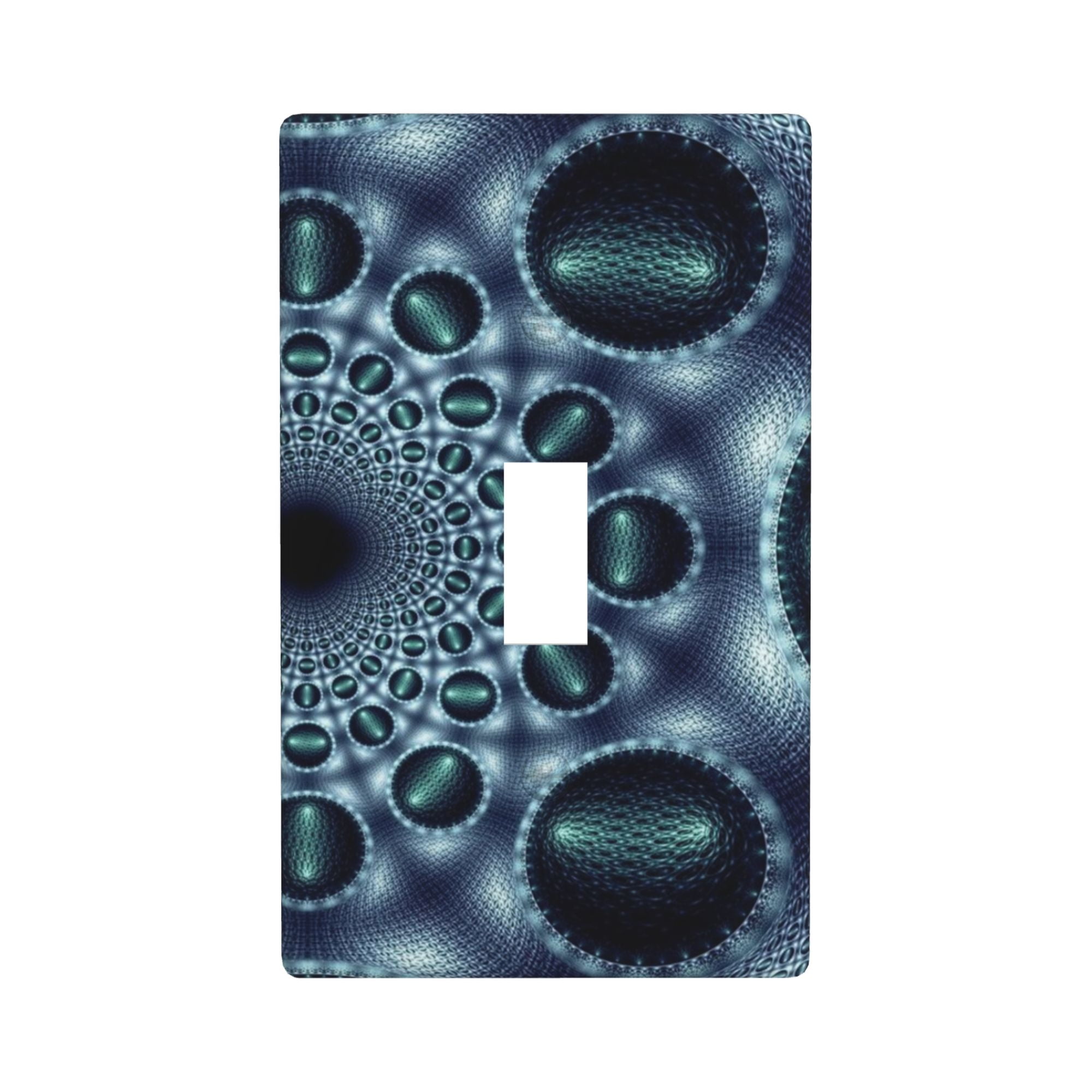 Blue-Fractal-Circles- Single Toggle Light Switch Plate Decorative Wall ...