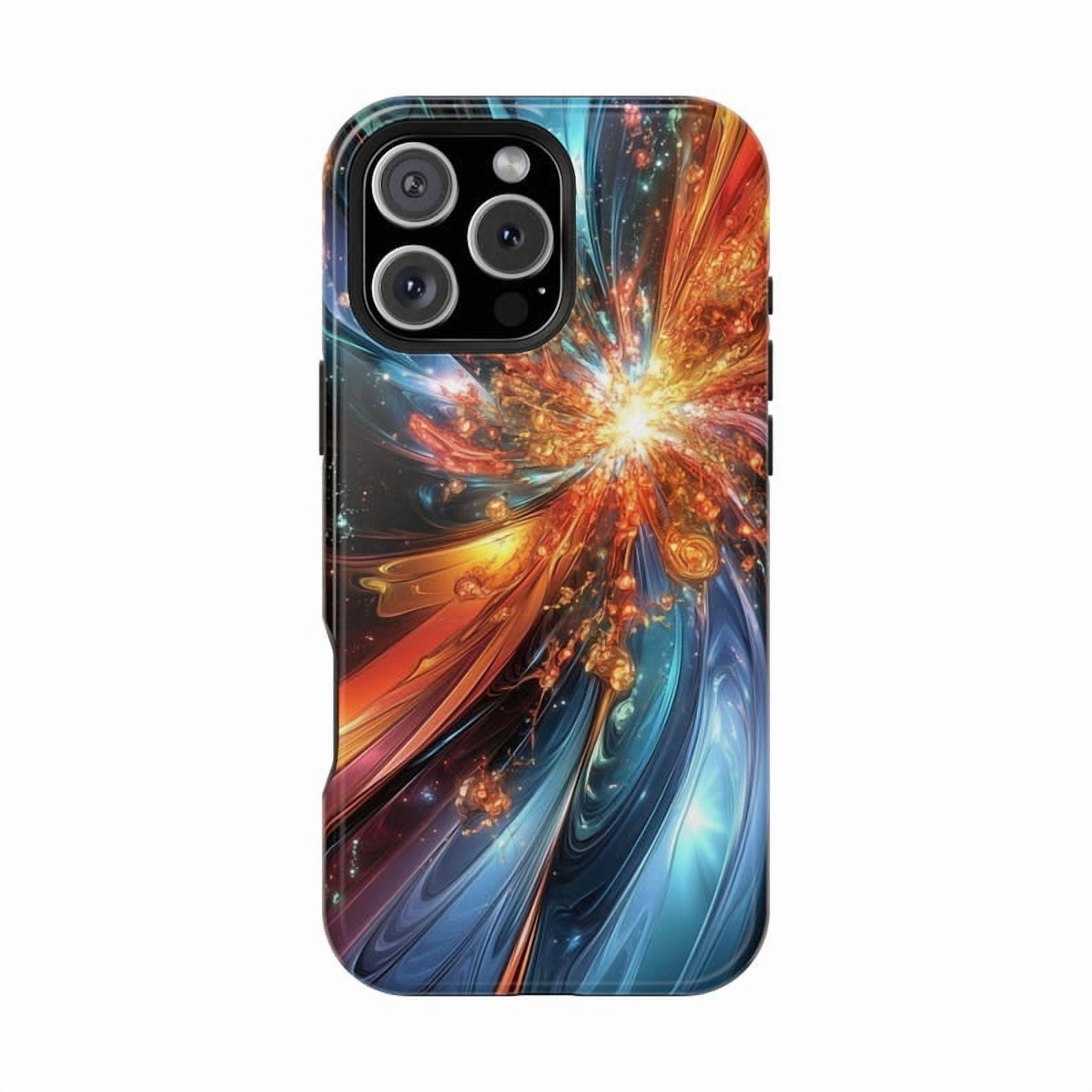 Blue Fractal iPhone Case Color Explosion Modern Abstract Pattern for ...