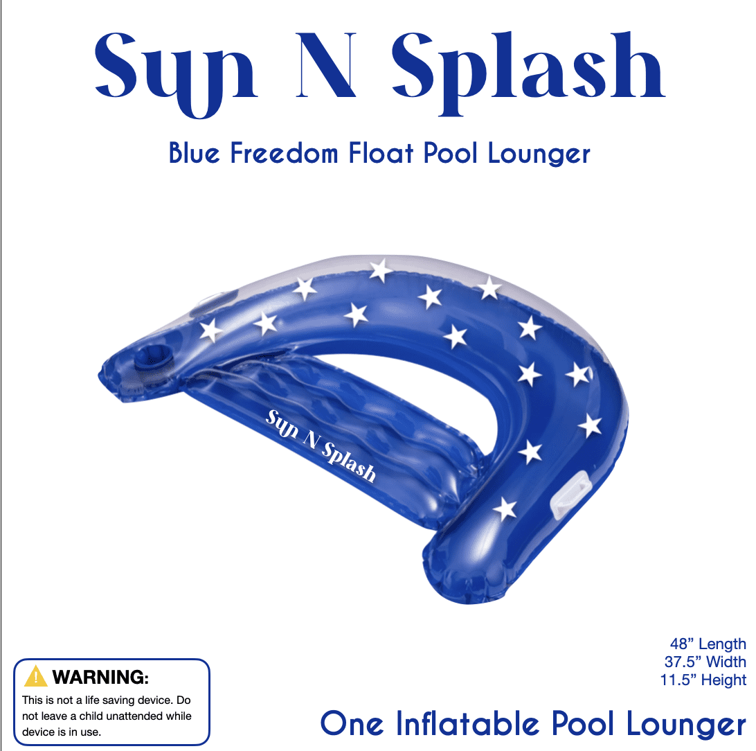 Blue Freedom Float Pool Lounger by Sun N Splash - Walmart.com