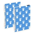 Blue French Fries Pattern A5 Notebook Set of 2 Refillable 60 Sheets ...