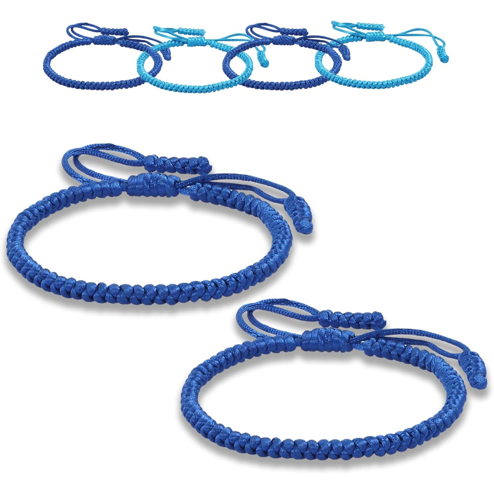 Blue Friendship Bracelets, Blue Rope Knots Friendship Bracelet, Blue ...
