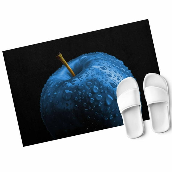 Blue Fruit Door Mat Berry Drops Modern Classic Non Slip Absorbent ...