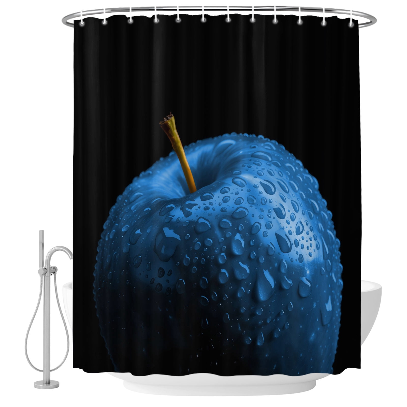 Blue Fruit Shower Curtain for Bathroom, Berry Drops Modern Classic ...