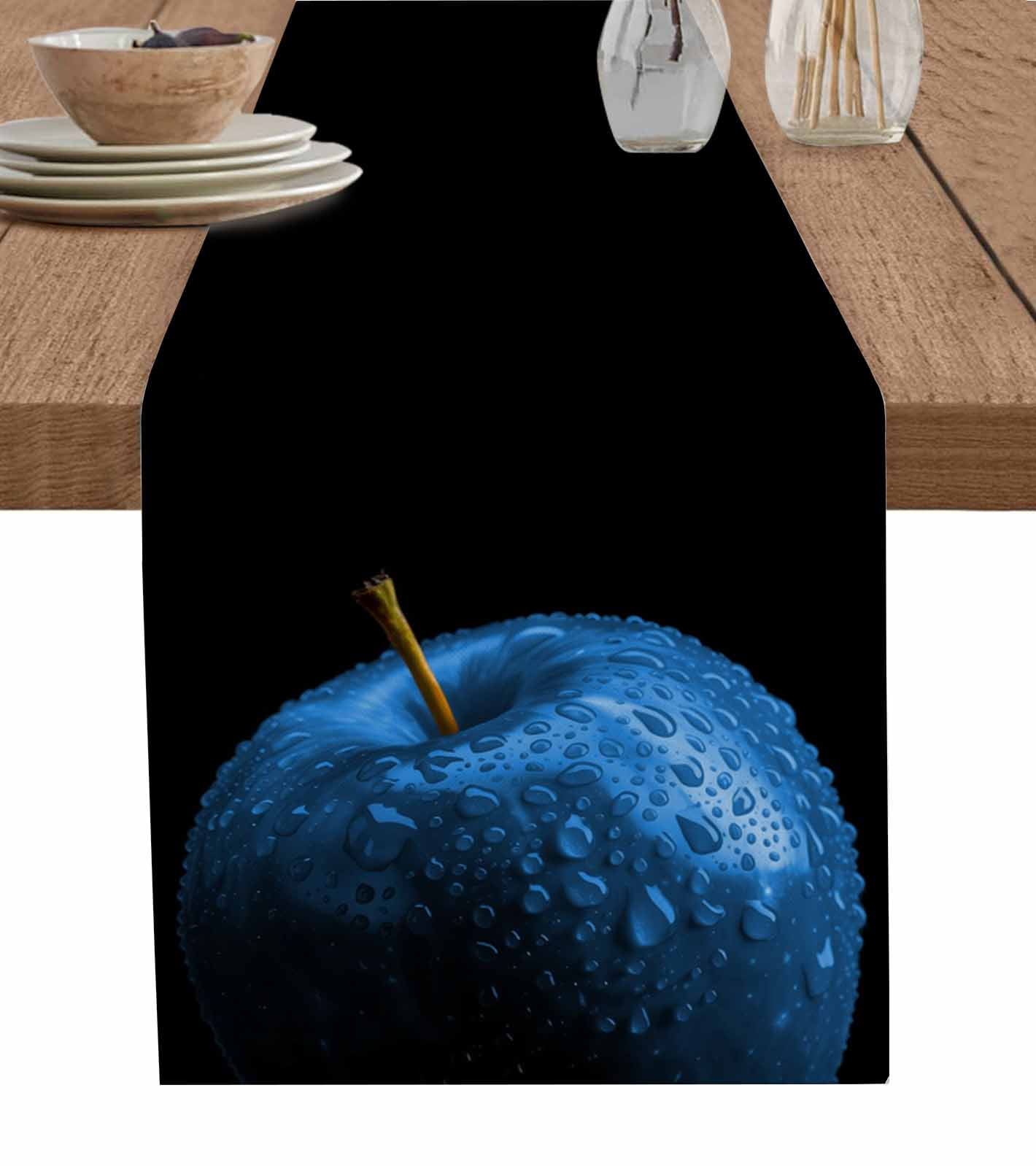 Blue Fruit Table Runner 72 Inches, Modern Minimalist Decor Black ...