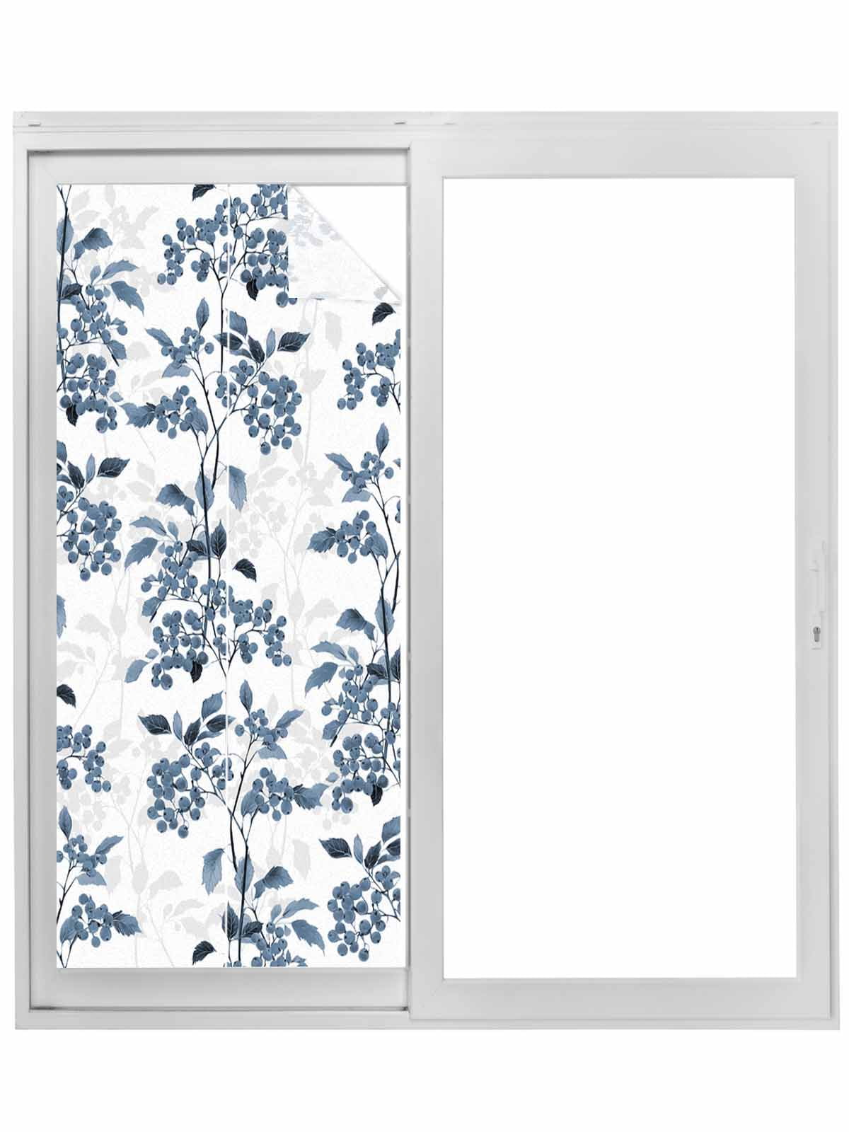 Blue Fruit Window Privacy Film Stained Glass Window Film Decorative ...