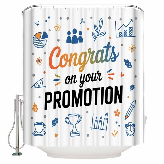 Blue Funny Words Bathroom Shower Curtains with 12 Hooks Polyester ...