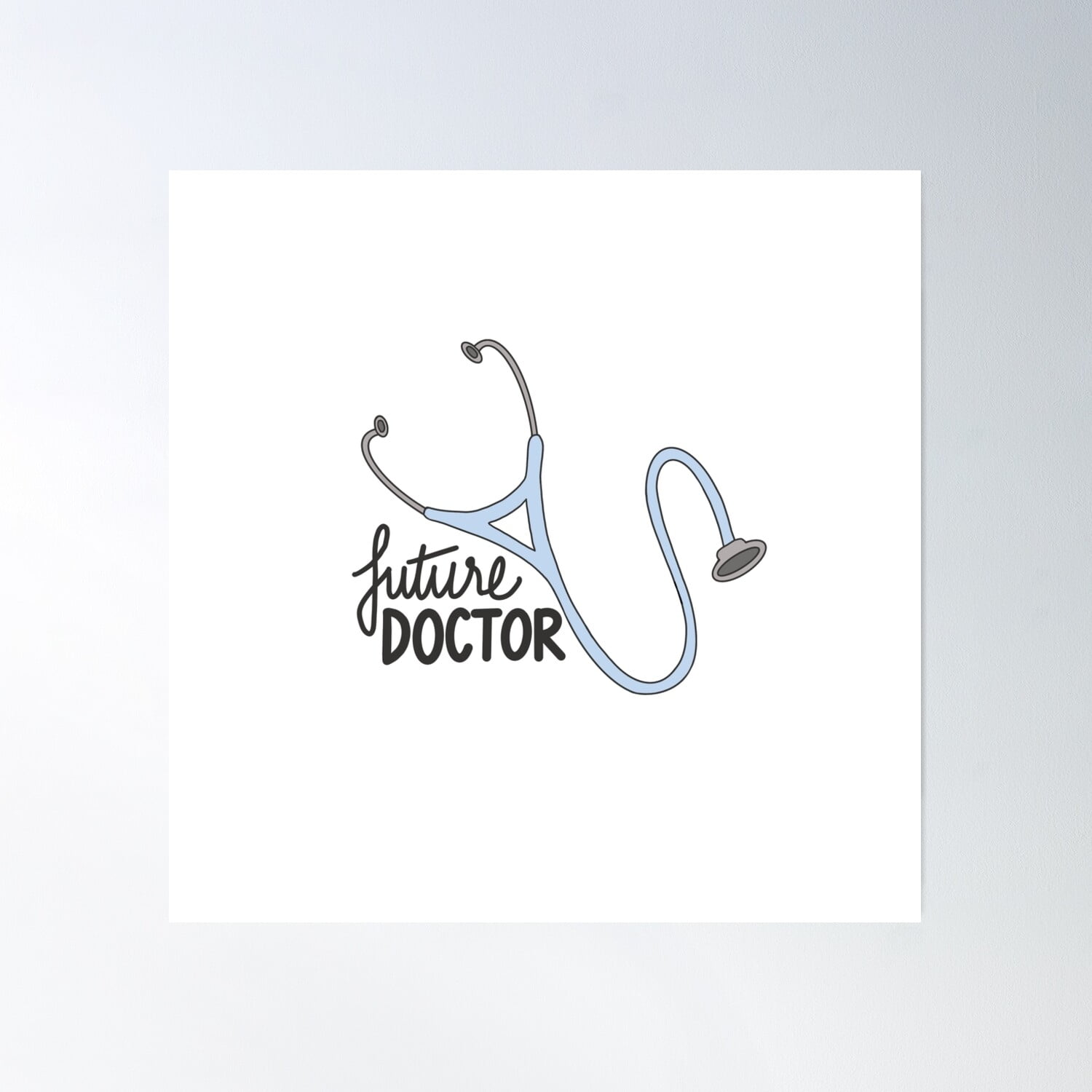 Blue Future Doctor Poster Wall Art, Modern Wall Decor, 16x16 UNFRAMED ...