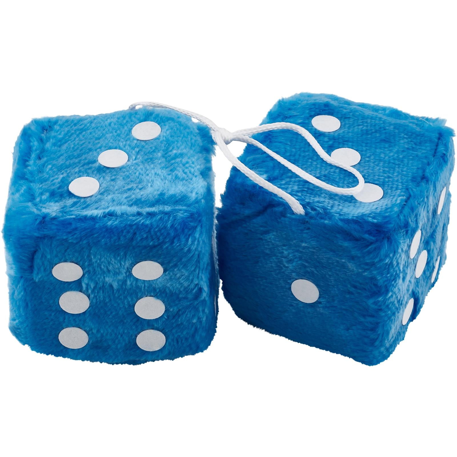 Blue Fuzzy Dice, 3 Inch Square - Walmart.com