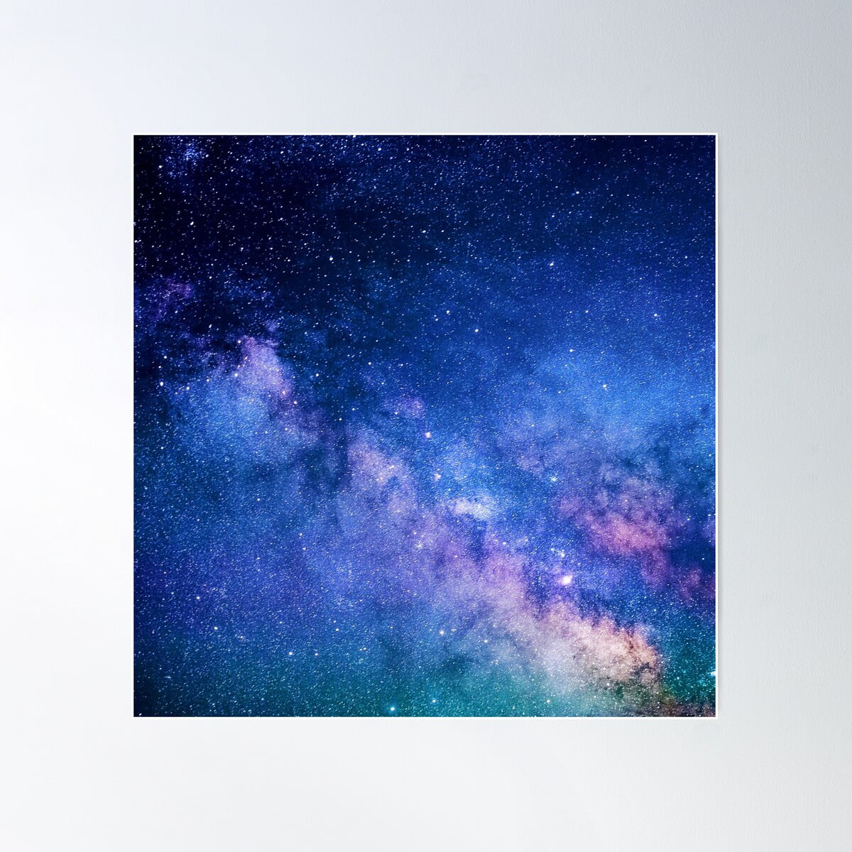 Blue Galactic Galaxy Cluster Poster Wall Art, Modern Wall Decor For ...