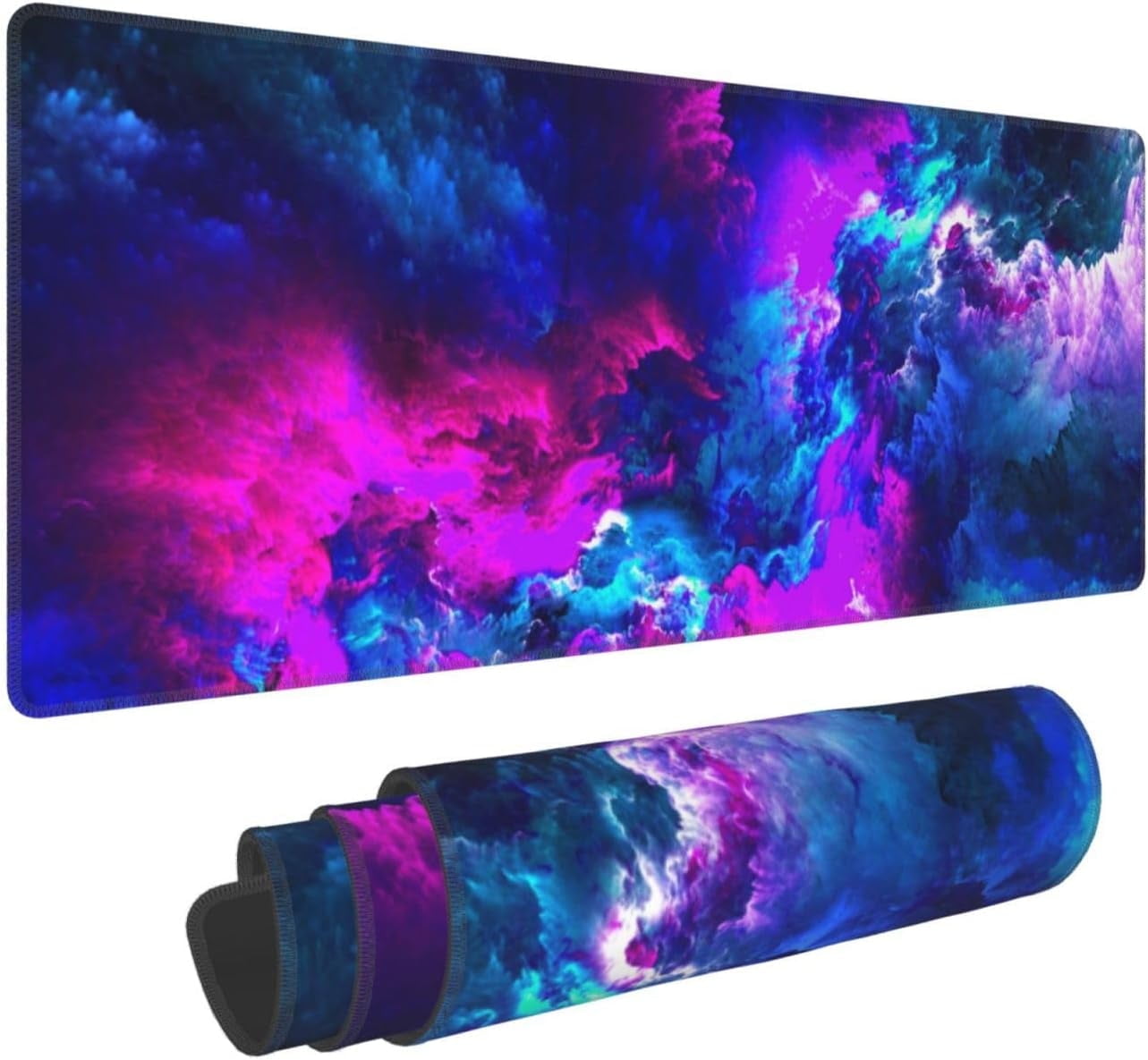 Blue Galaxy Cool Large Gaming Mouse Pad, Extended Big Keyboard Mouse ...