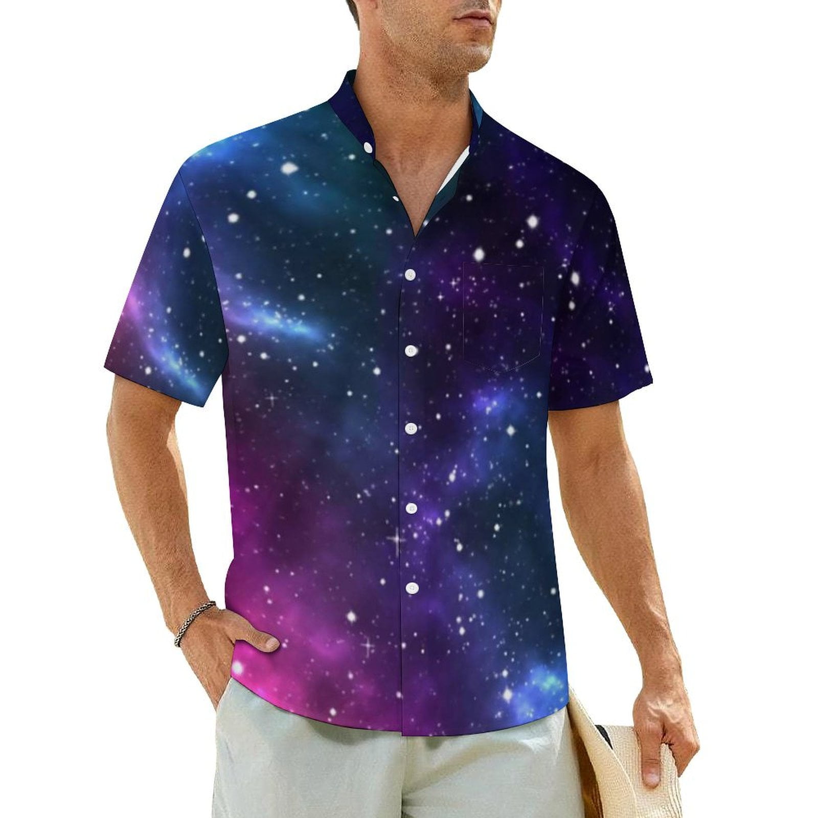 Blue Galaxy Hawaii Shirt For Mens Beach Sky Map Constellation Astronomy ...