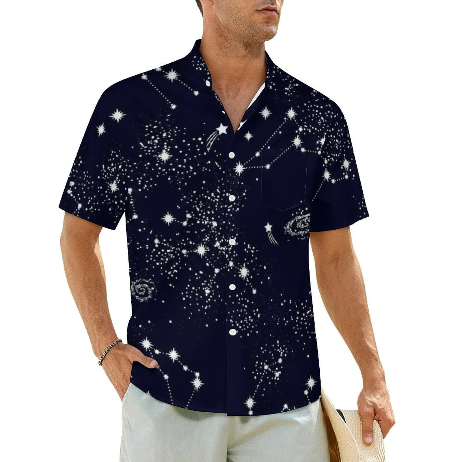Blue Galaxy Hawaii Shirt For Mens Beach Sky Map Constellation Astronomy ...