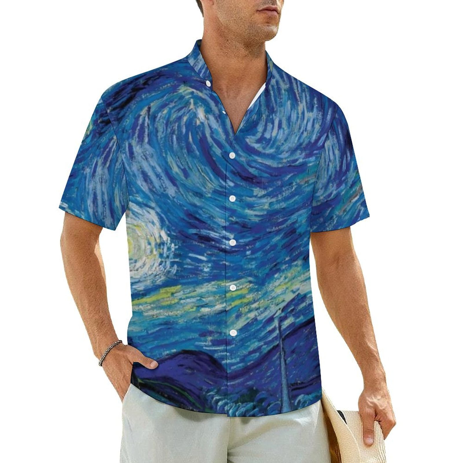 Blue Galaxy Hawaii Shirt For Mens Beach Sky Map Constellation Astronomy Casual Shirts Shor ...
