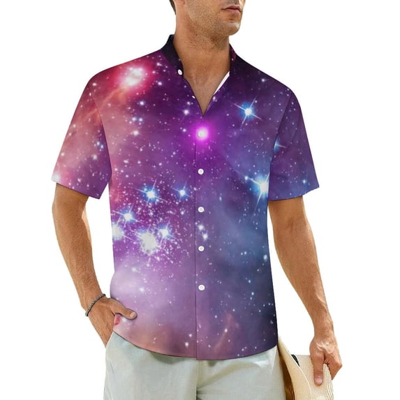 Blue Galaxy Hawaii Shirt For Mens Beach Sky Map Constellation Astronomy ...