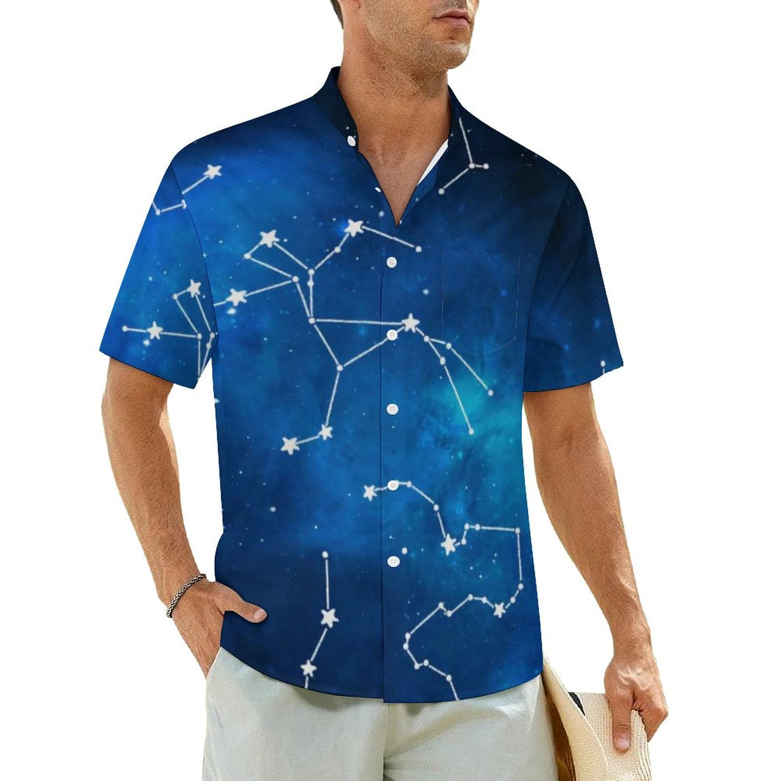 Blue Galaxy Hawaii Shirt For Mens Beach Sky Map Constellation Astronomy ...