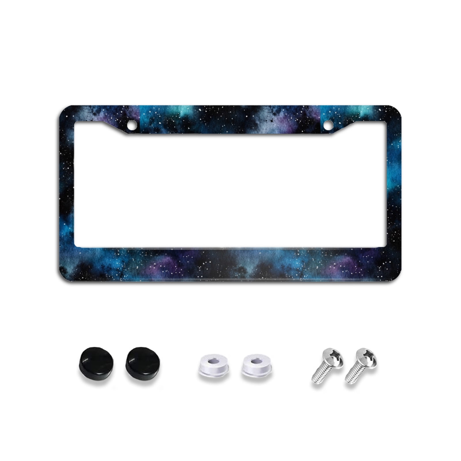 Blue Galaxy License Plate Frames for Women Men Car Plate Holder Cover ...