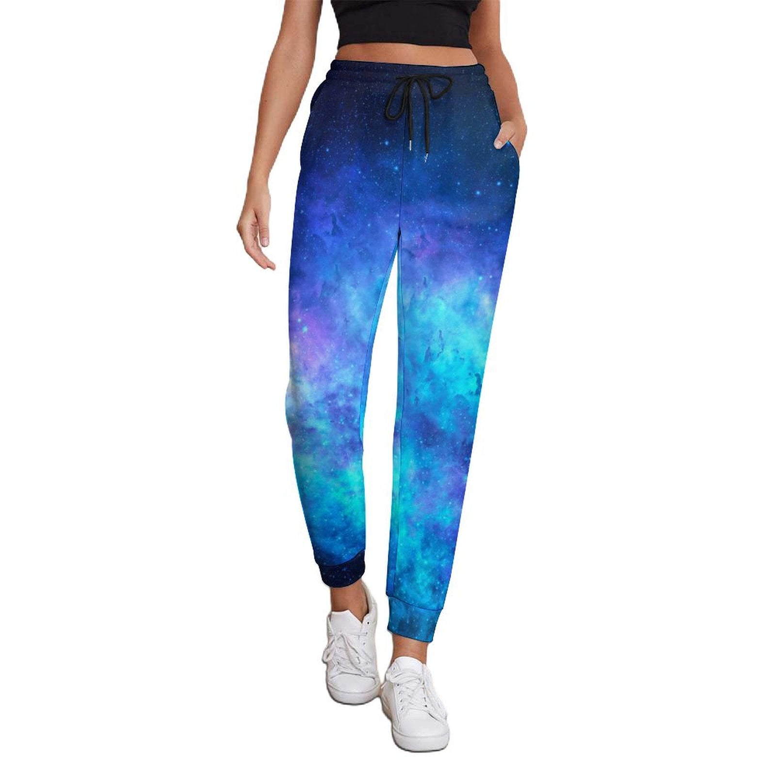 Blue Galaxy Print Jogger Pants Spring Space Stars Classic Sweatpants ...