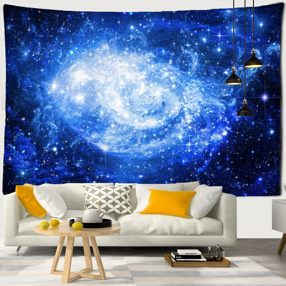 Blue Galaxy Starry Sky Tapestry Wall Hanging Abstract Art Universe ...