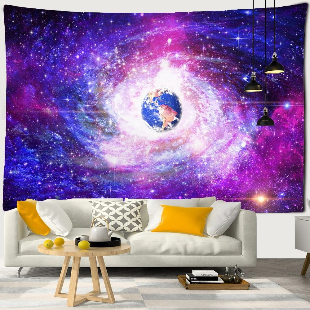 Blue Galaxy Starry Sky Tapestry Wall Hanging Abstract Art Universe ...