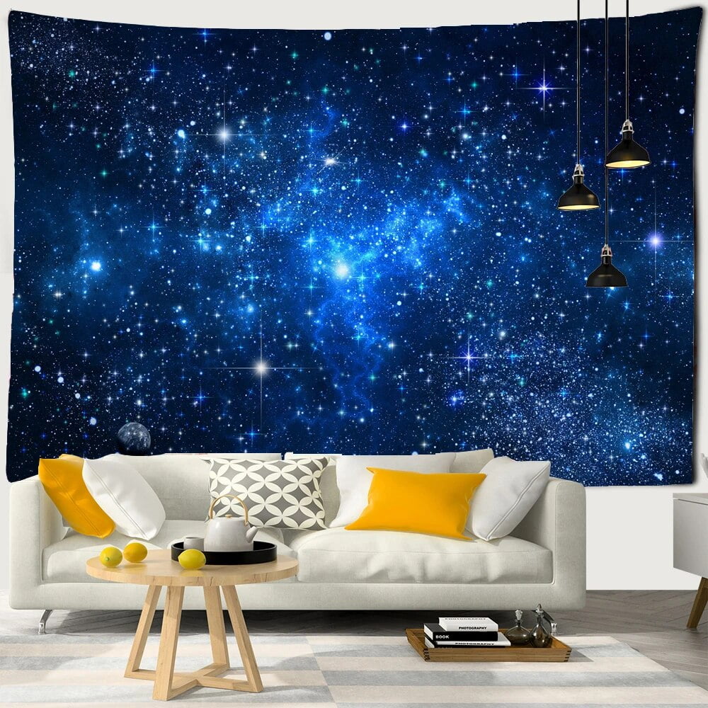 Blue Galaxy Starry Sky Tapestry Wall Hanging Abstract Art Universe ...