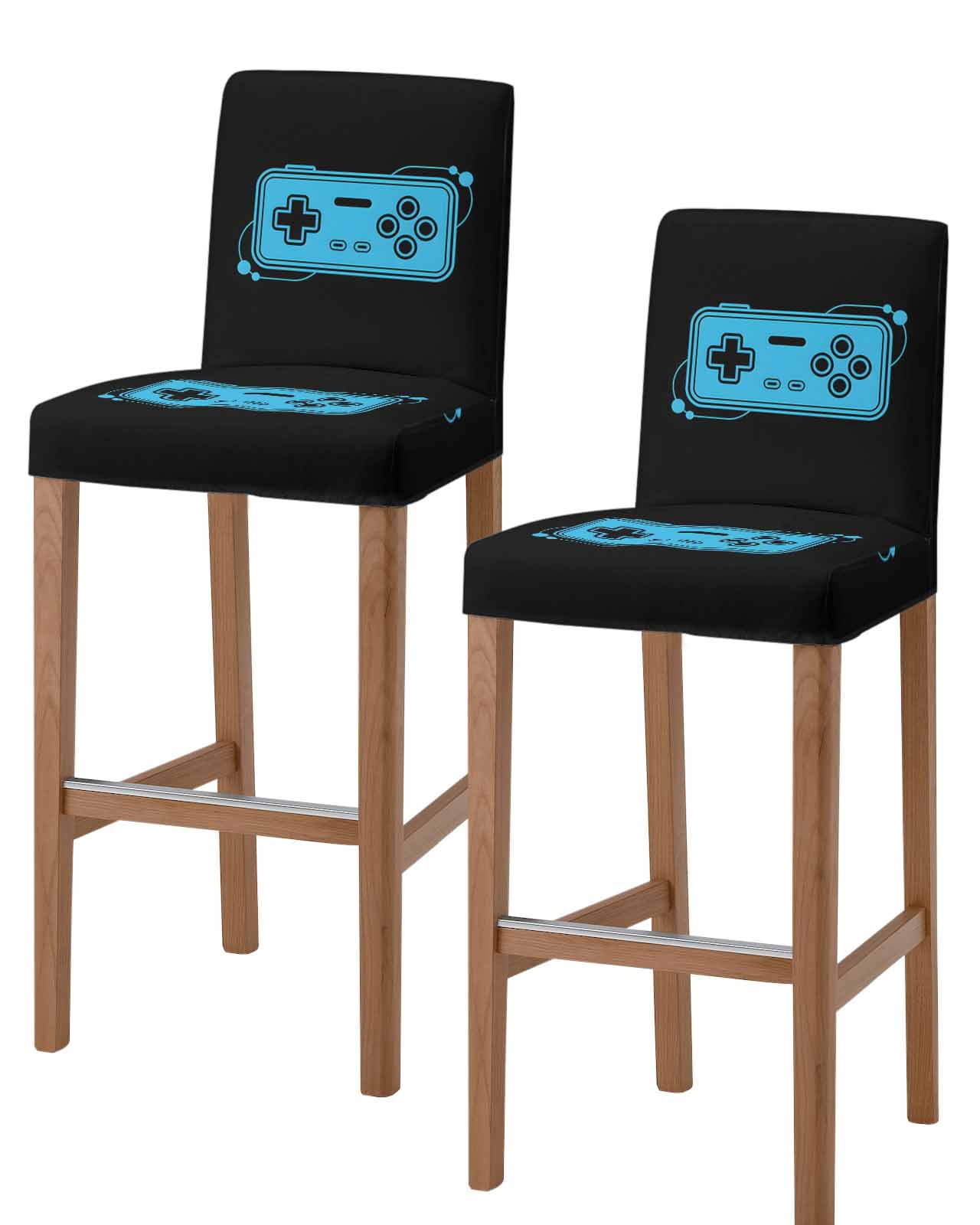 Blue Game Handle Bar Stool Covers Set of 2, Video Gamer Console ...