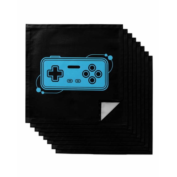 Blue Game Handle Cloth Napkins Set of 8 Reusable Dinner Napkins, Video ...