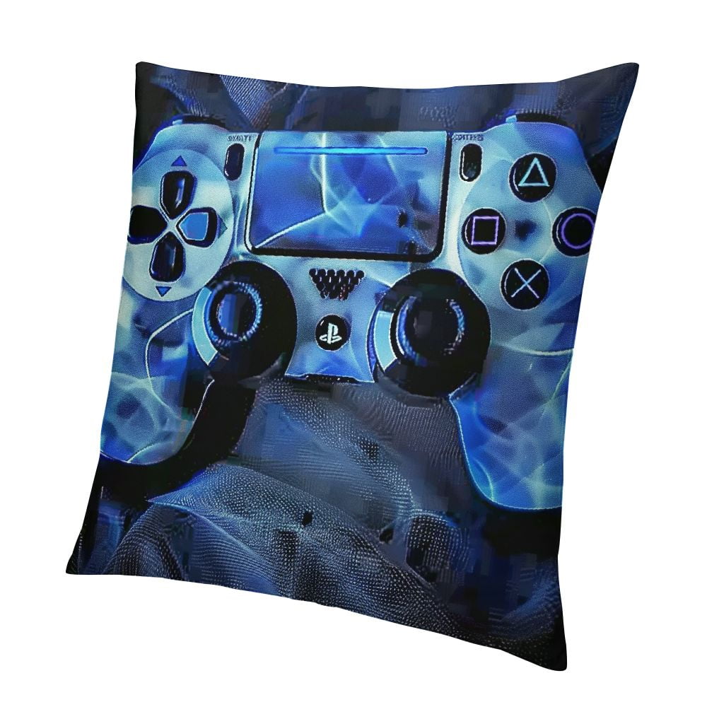 Blue Gaming Throw Pillow Covers, Video Game Controller Cushion Case for ...