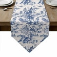 Blue Garden Retro Table Runner Linen Burlap Table Runner 120 Inches ...