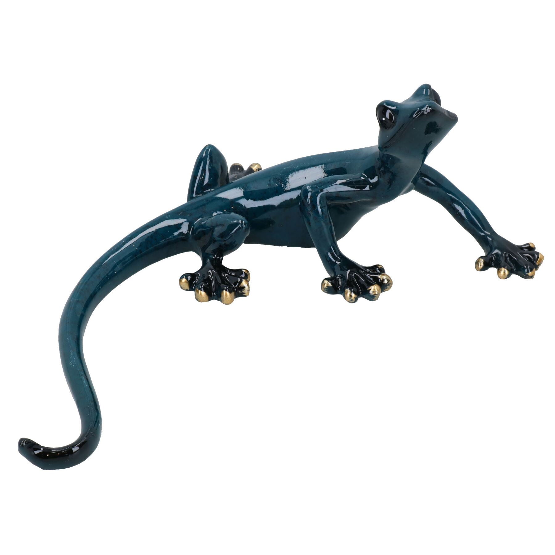 Blue Gecko Lizard Resin Wall Shed Sculpture Decor Statue Small House ...