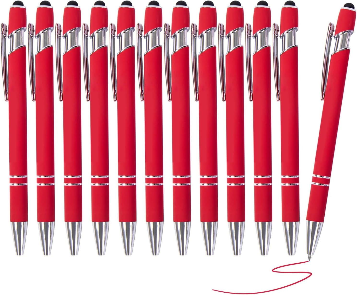 Blue Gel Ink Pens, 12 Pcs, Fine Point, Smooth Writing, with Stylus Tips ...