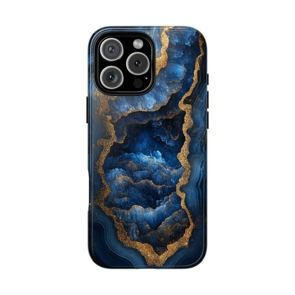 Blue Geode Agate Crystal Rock in a Marble Style Case for iPhone 11,12 ...