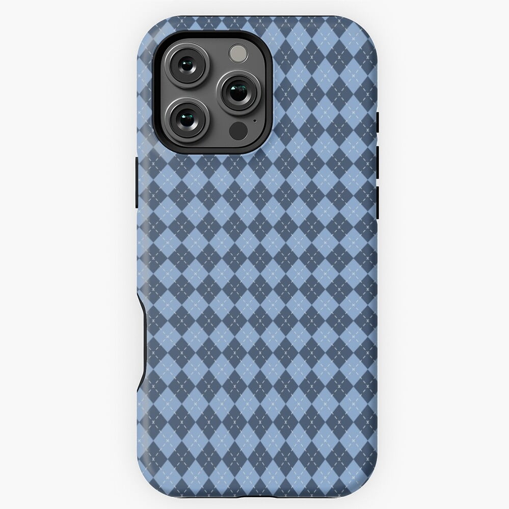 Blue Geometric Design Classic Style Phone Case for iPhone 16 15 14 13 ...