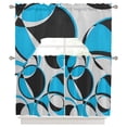 Blue Geometric Kitchen Curtains Swag Valance and Tier Curtains Set 24 ...