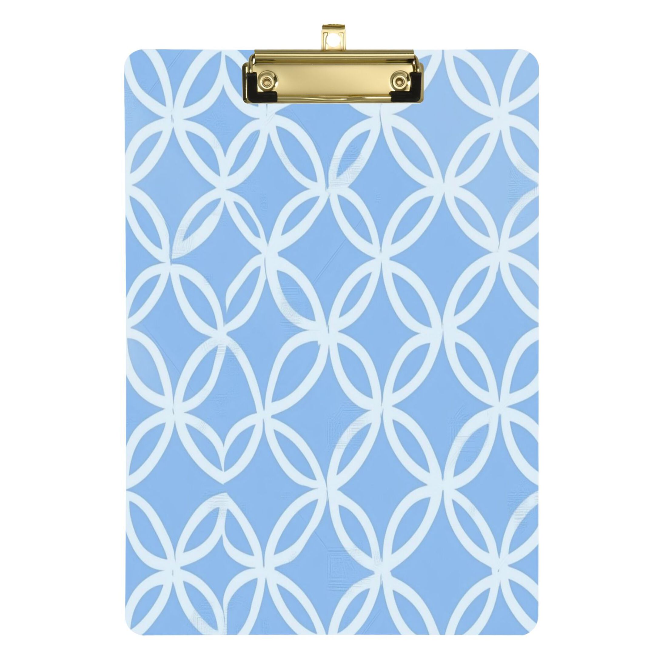 Blue Geometric Shapes Pattern Acrylic Clipboards A4 Standard Size ...