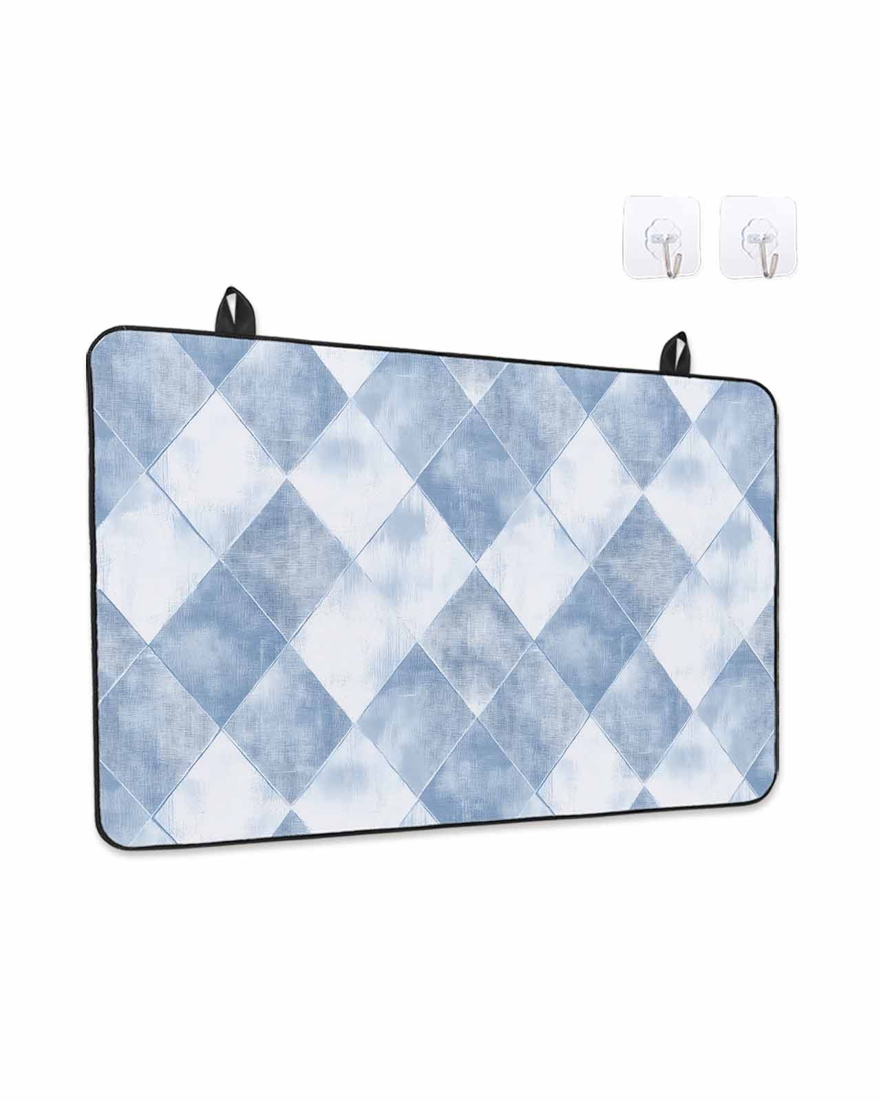 Blue Geometric Stove Top Covers for Electric Stove, Kitchen Glass ...
